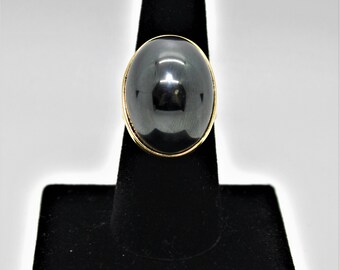 Gold Hematite Ring - Etsy