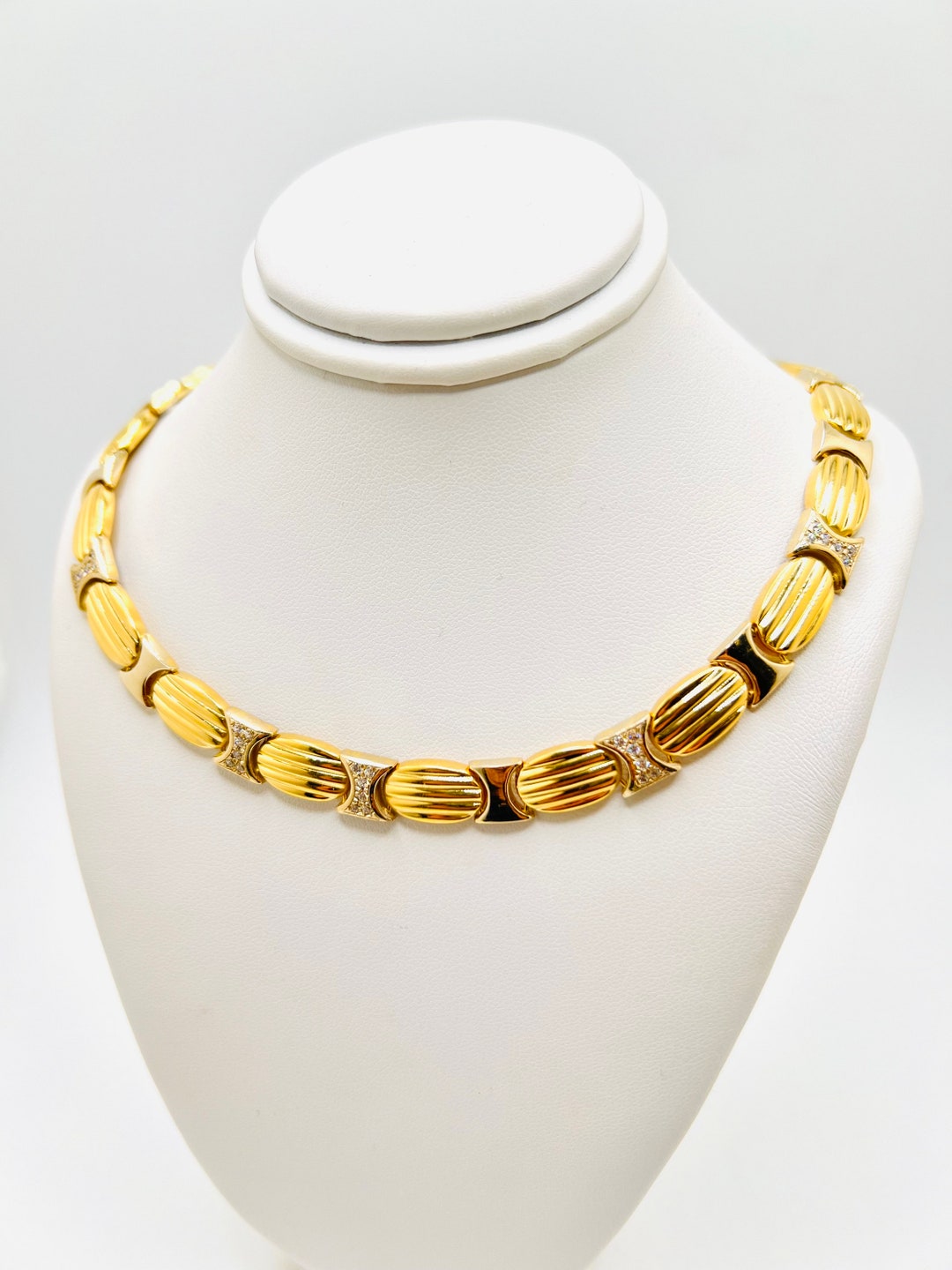 18K Yellow Gold Chain Necklace 17 Inch - Etsy