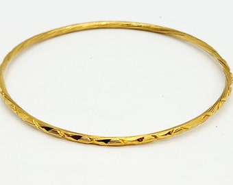 22k Gold Solid Bangle Bracelet - Etsy