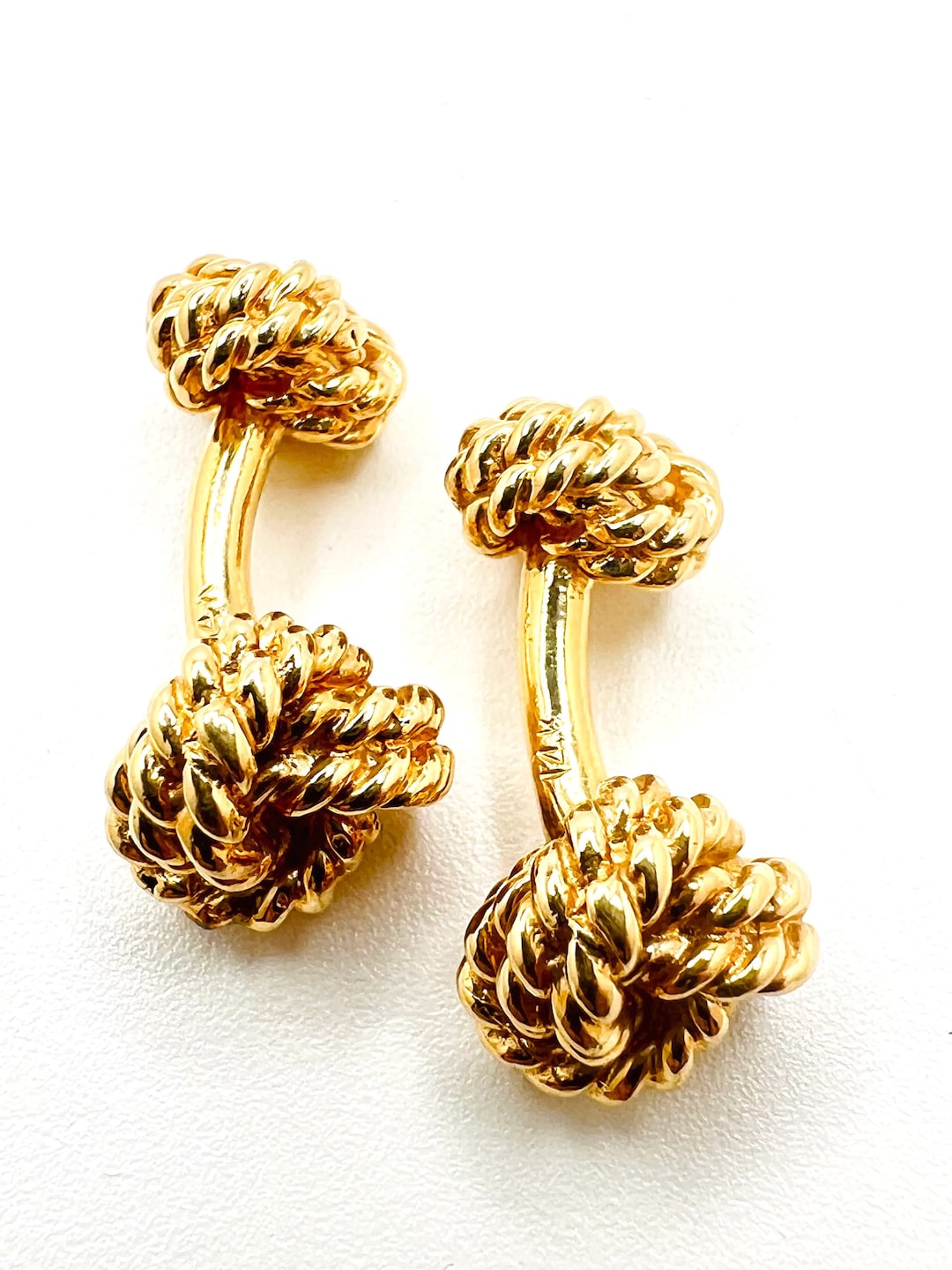 Classic Vintage 14K Yellow Gold Knot Cufflinks - Etsy