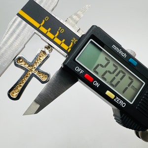 14K Gold Two Tone Gold Cross Religious Pendant Necklace - Etsy