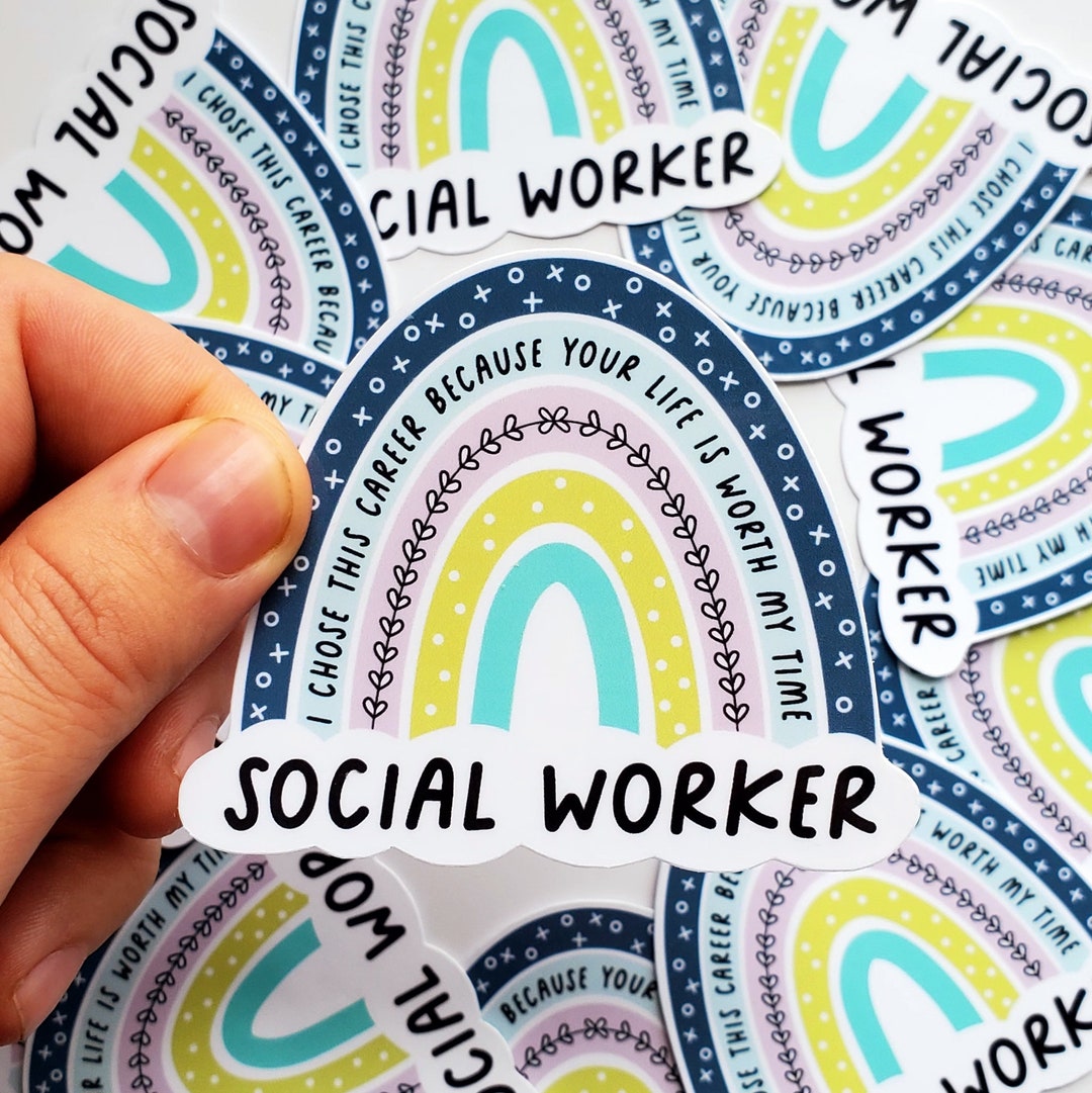 Social Work Blue Rainbow Sticker, Social Work Graduation Gift, MSW ...