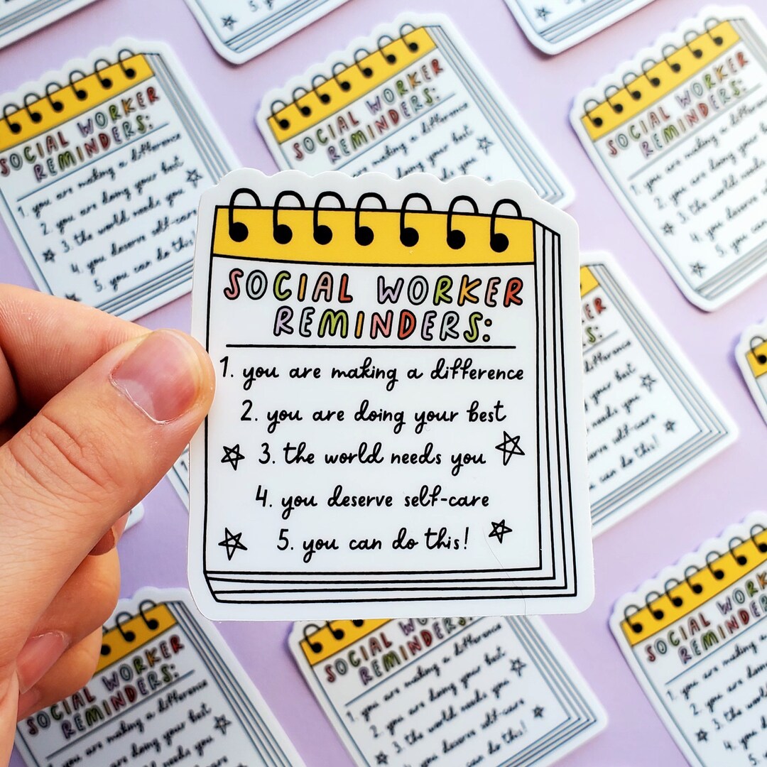 Social Work Reminders Sticker, Student Graduation Gift, MSW Sticker ...