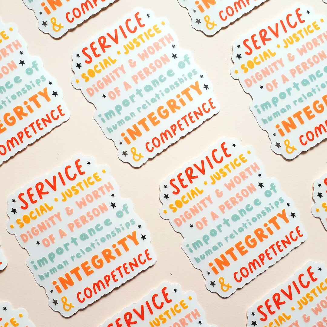 CLEAR Social Work Values Sticker, Social Justice, Social Work Values ...