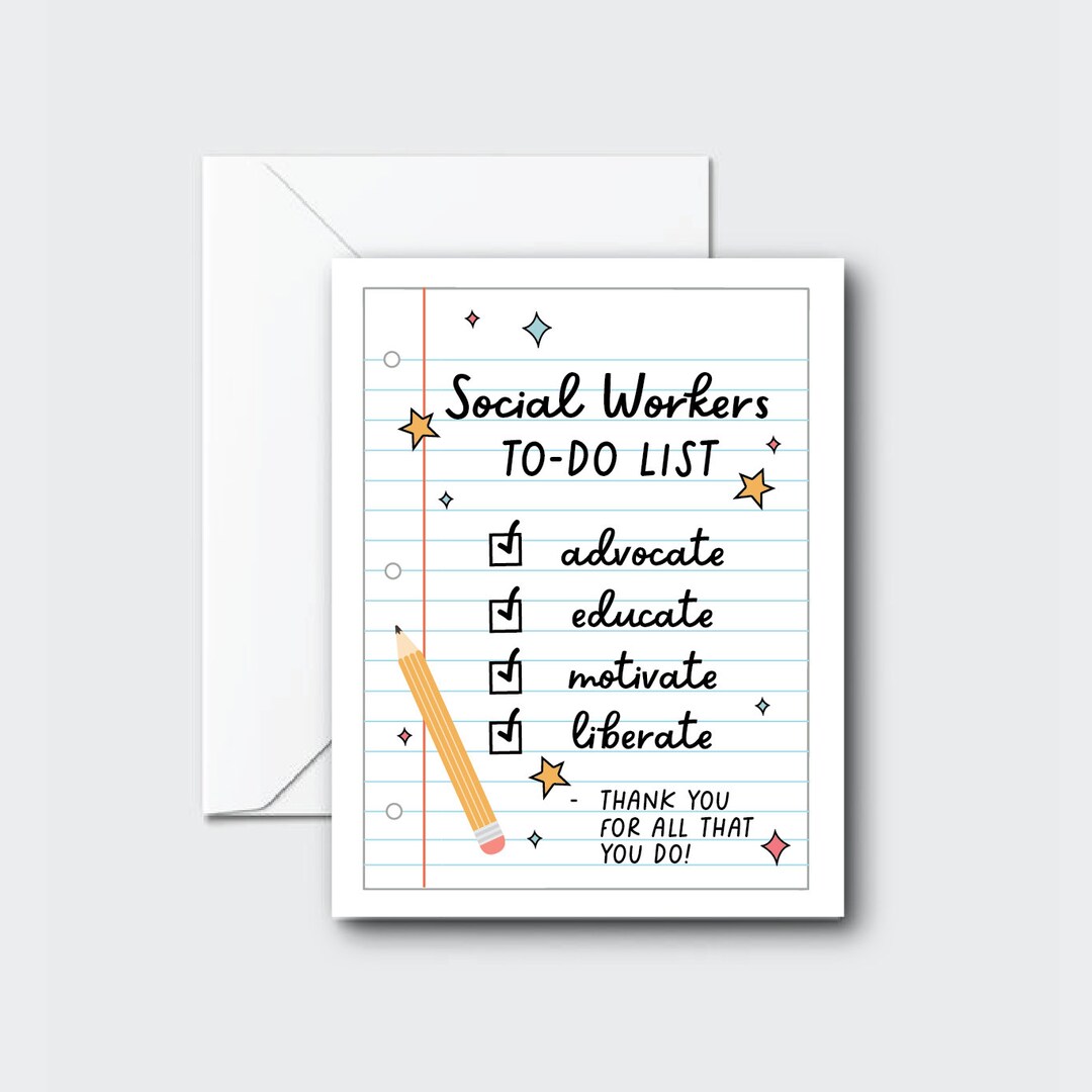 Social Work Greeting Card Thank You Card Social Work Gift - Etsy