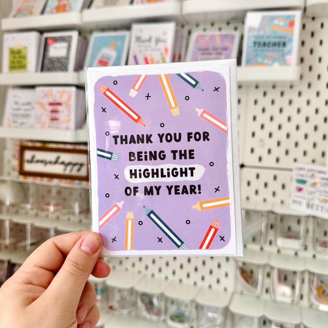 Highlight Teacher Greeting Card, Teacher Appreciation Card, Gift for ...
