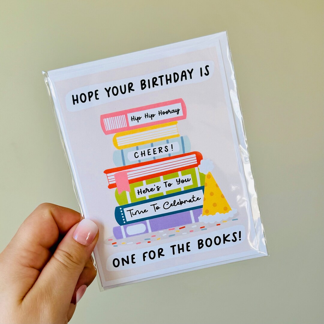 One for the Books Birthday Card, Bookworm Birthday Card, Kids Birthday ...