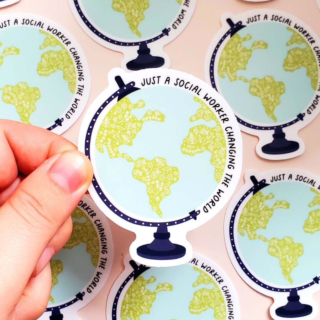 Social Work Changing the World Sticker, Social Work Graduation Gift ...