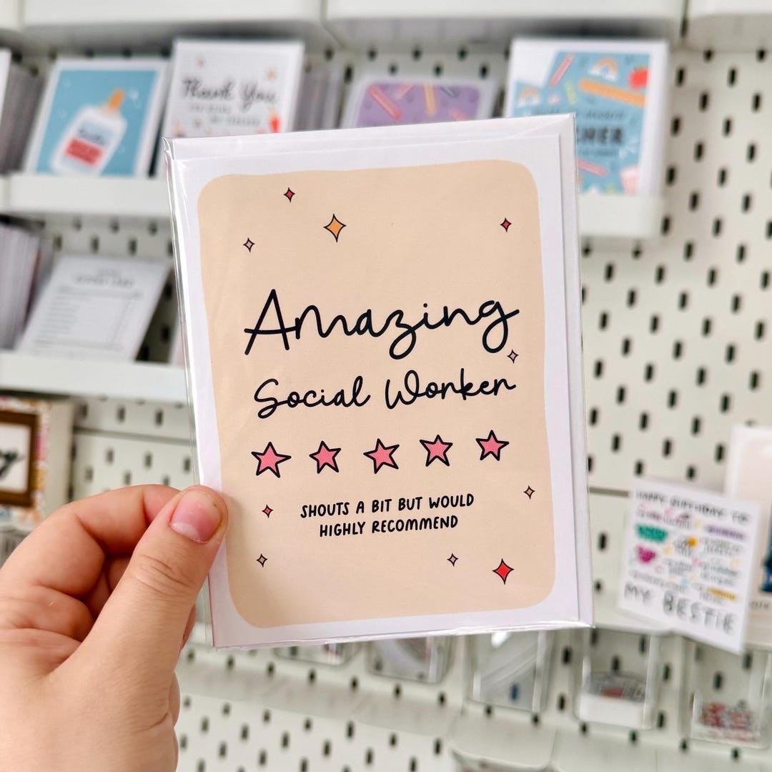 Amazing Social Worker Greeting Card, Thank You Card, Social Work Gift ...
