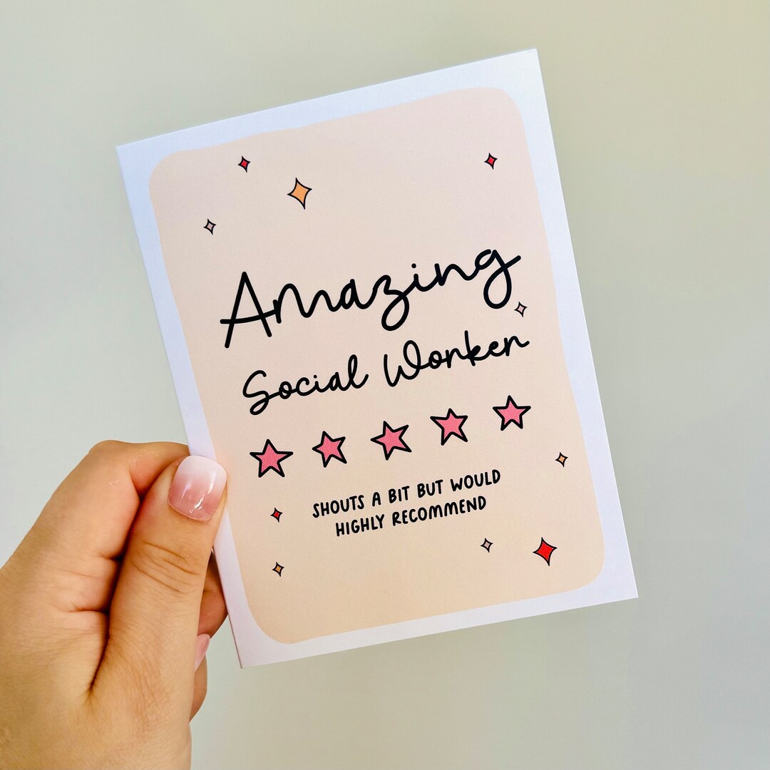 Amazing Social Worker Greeting Card, Thank You Card, Social Work Gift ...