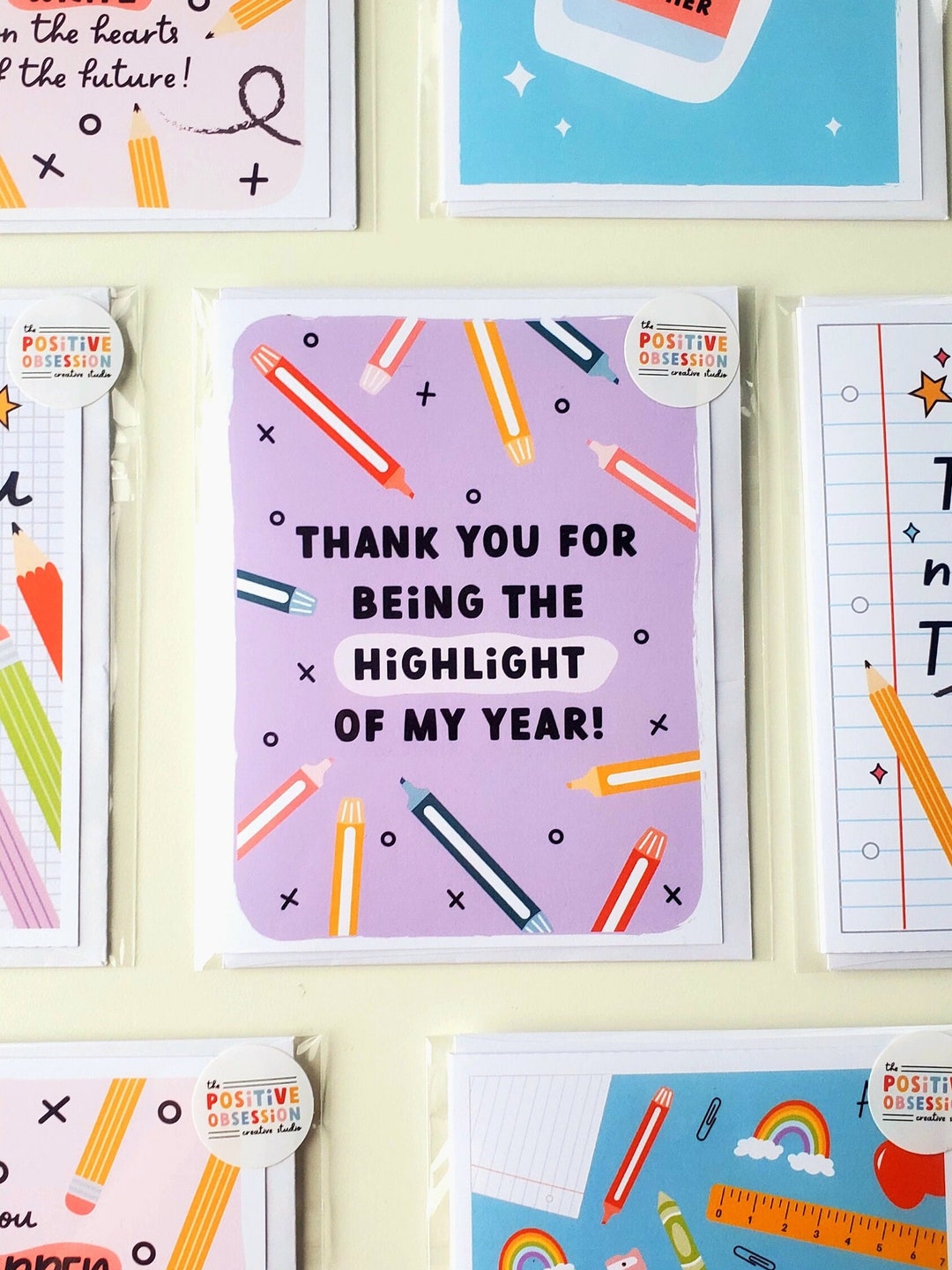 Highlight Teacher Greeting Card Teacher Appreciation Card - Etsy