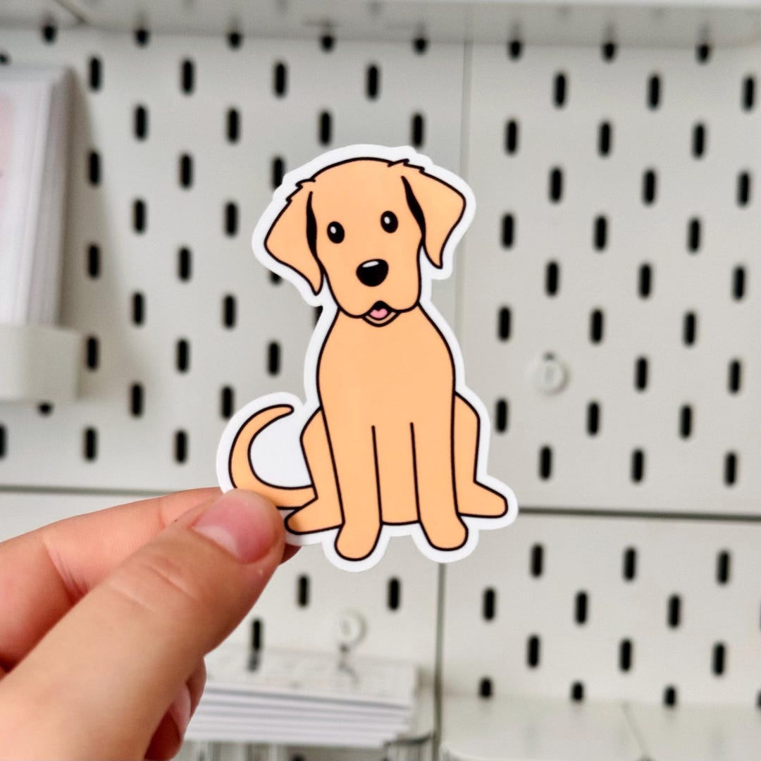 Yellow Lab Dog Sticker, Labrador Retriever, Cute Dog Breed Sticker, Pet ...