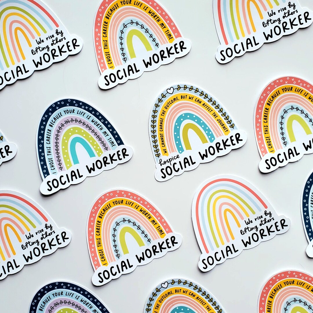Hospice Social Work Rainbow Sticker, Social Work Graduation Gift, MSW ...