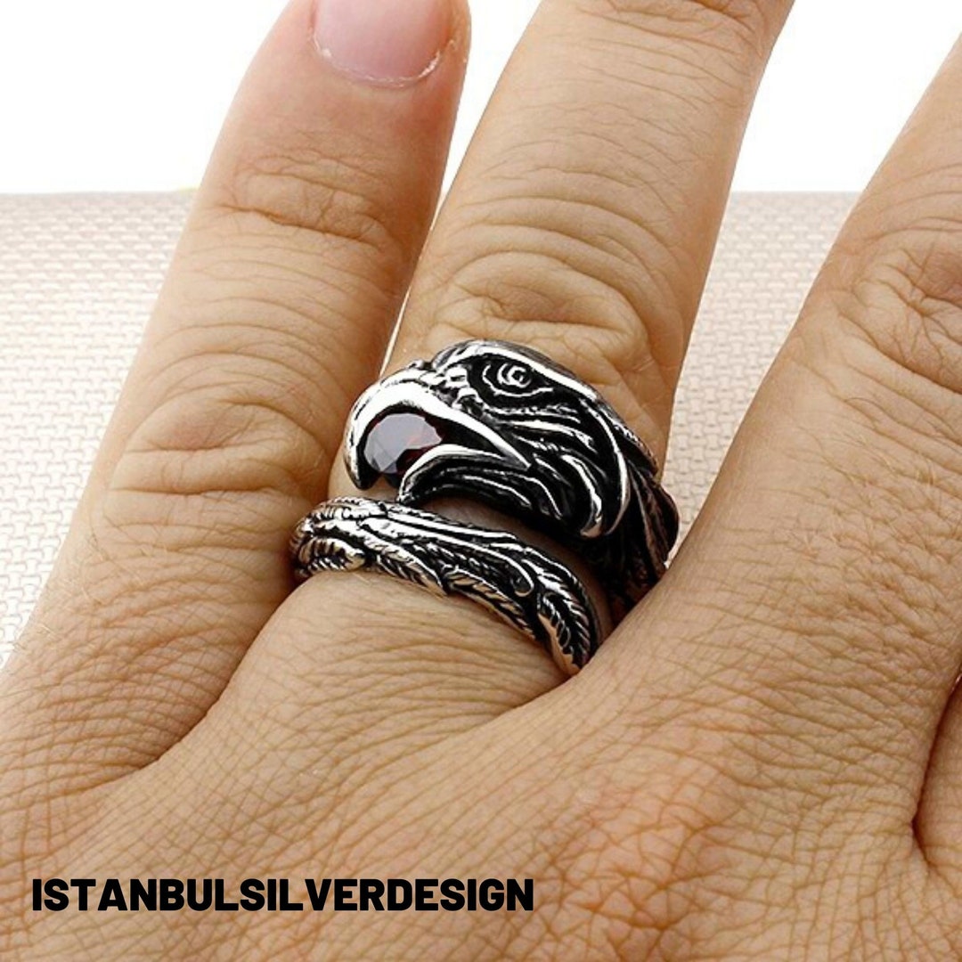 Men's and Women 925 Solid Silver Vulture Ring, Handmade Vulture Ring ...