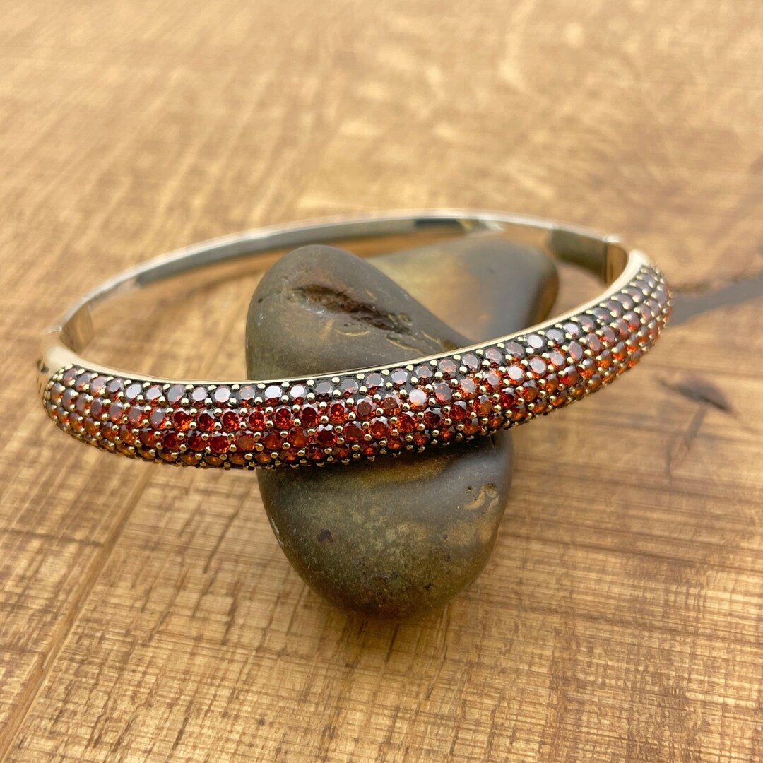 Women Bangle Bracelet, Red Bracelet, Garnet Stone Bracelet, Turkish ...