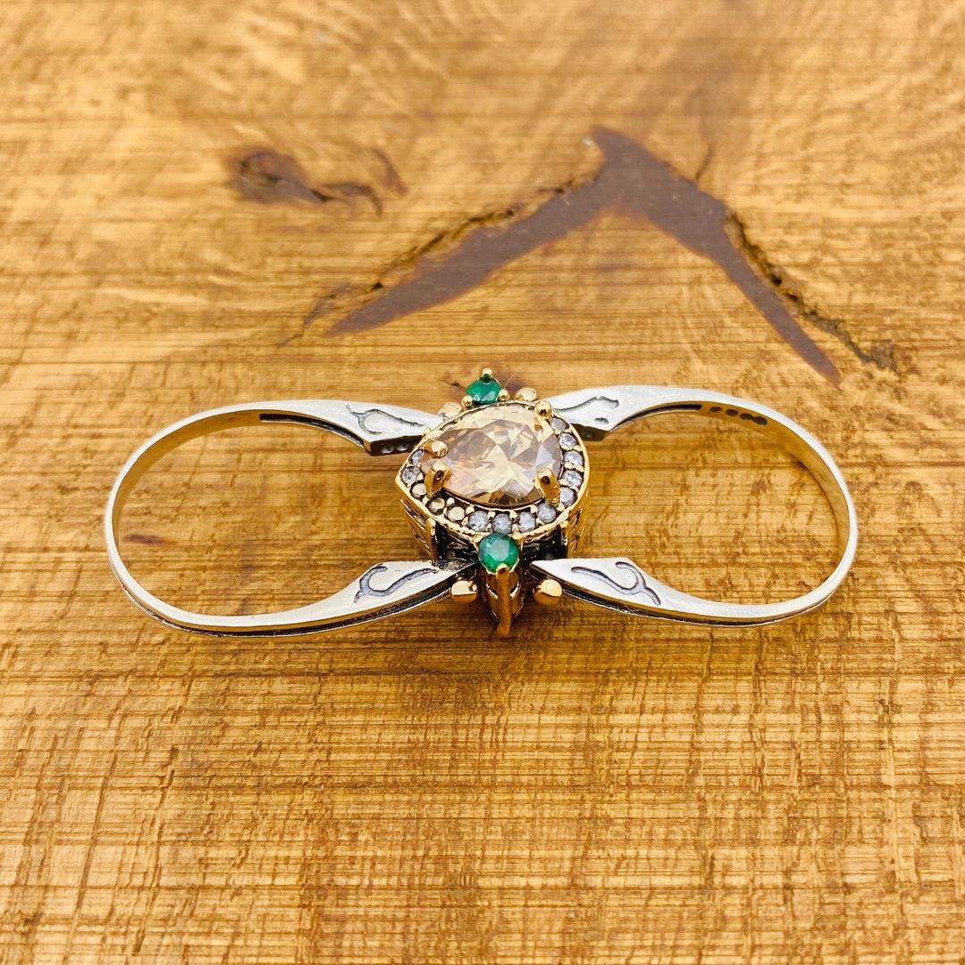 Reversible Ring, Two in a One Ring, Sapphire Citrine Stone Ring New ...