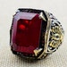 Mens Red Ruby Stone Silver Ring, Handmade Jewelry Ring, Turkish Ring ...