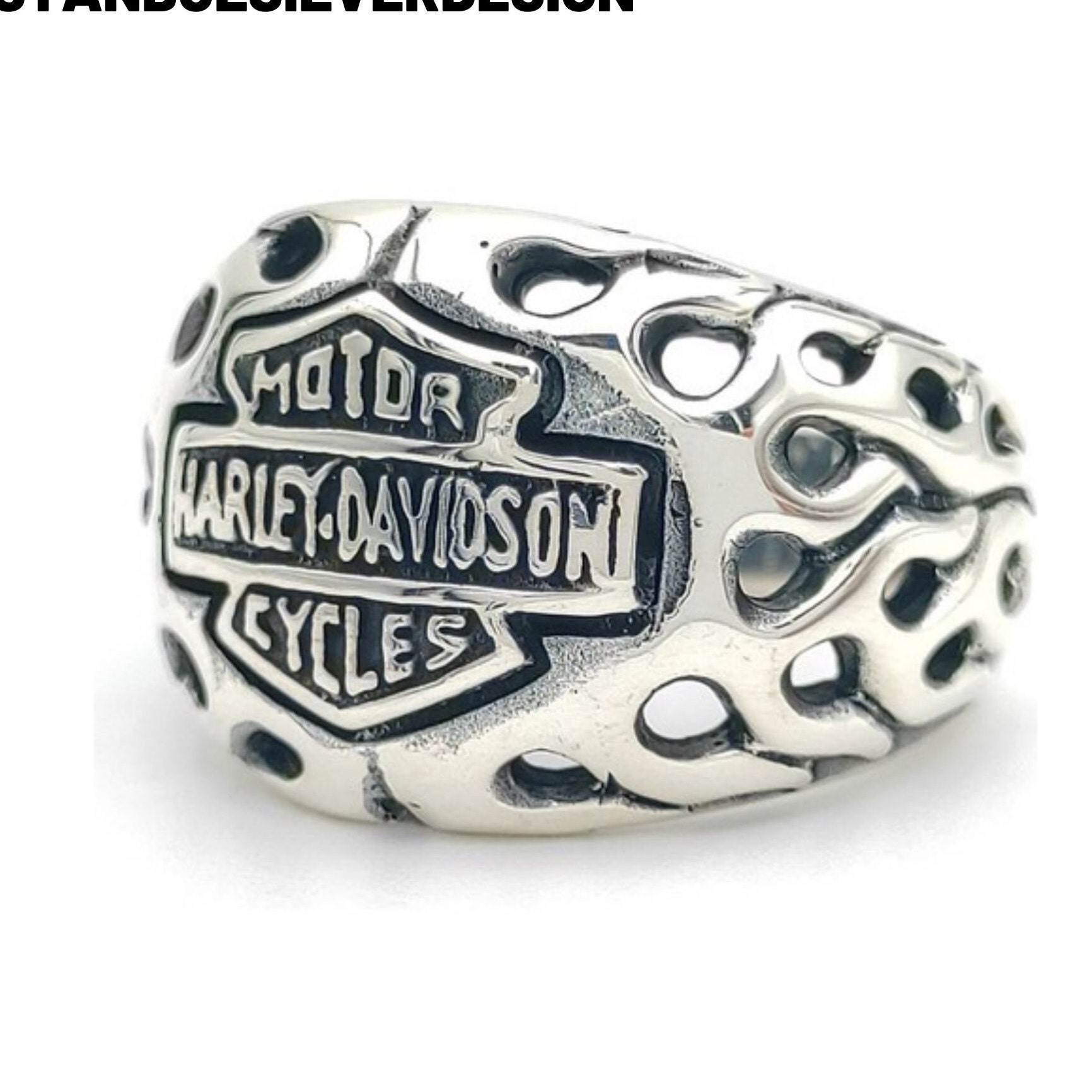 Harley Davidson Ring 925K Sterling Silver Ring Biker Silver - Etsy