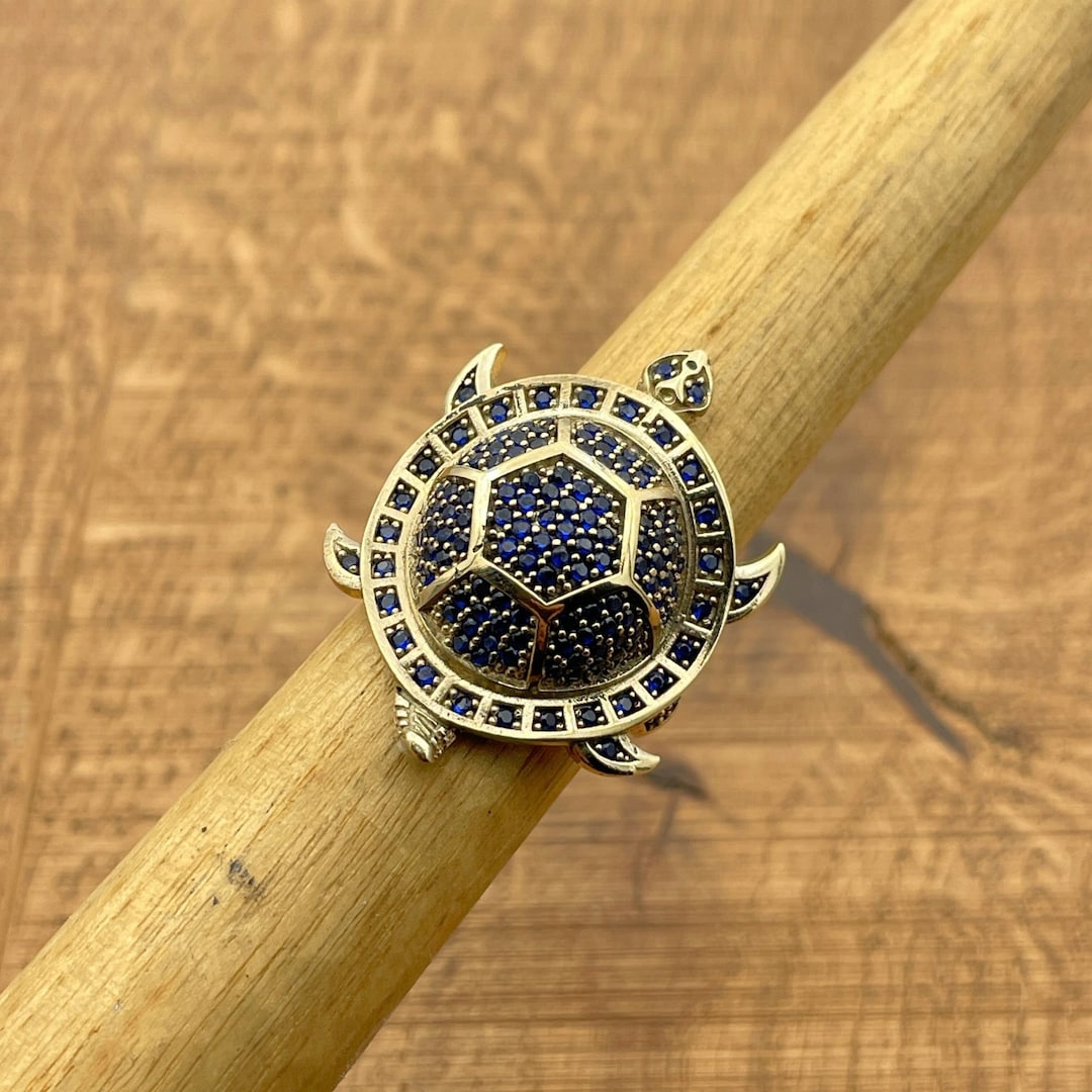 Women Animal Tortoise Design Ring Turtle Animal Ring Blue - Etsy