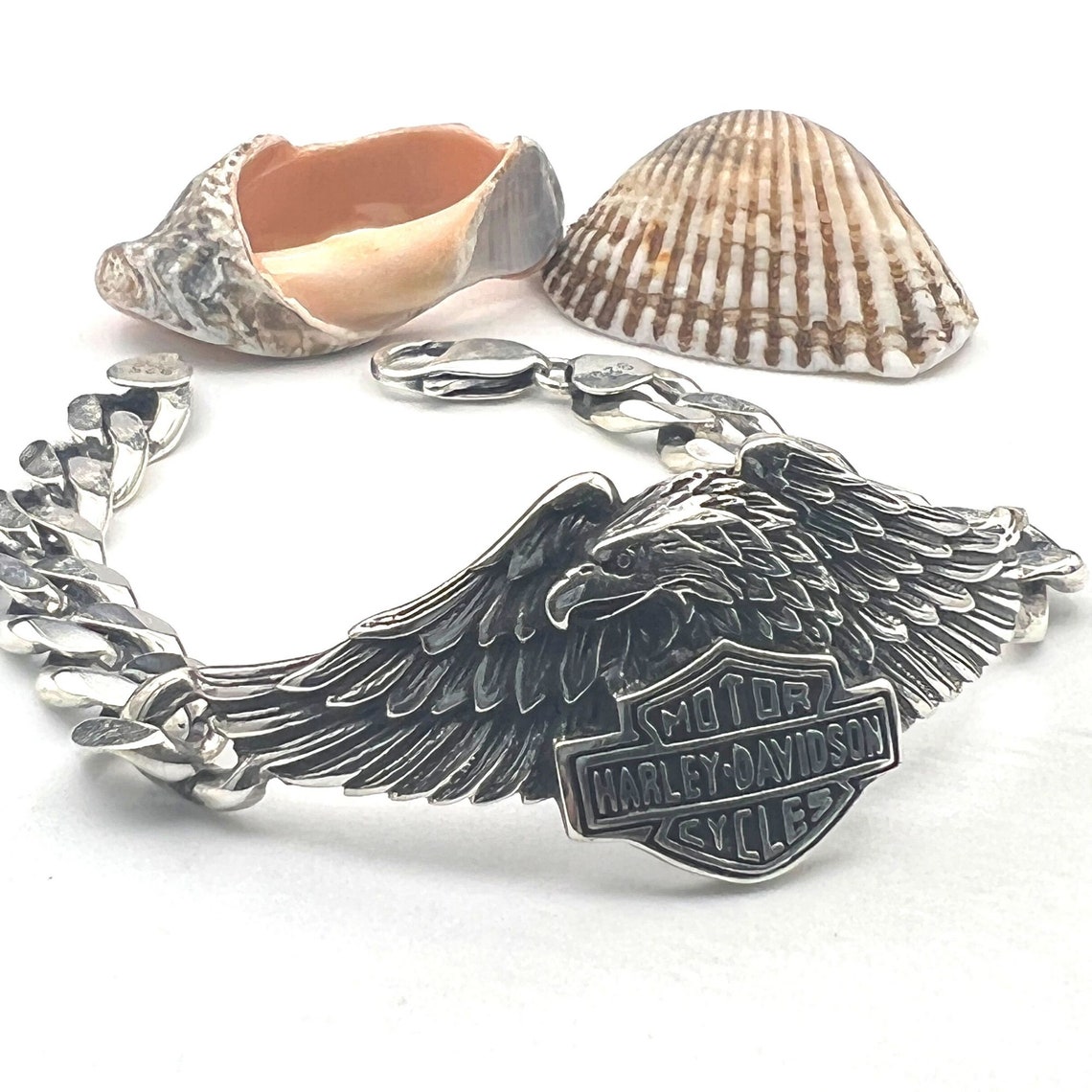 Harley Davidson Silver Bracelet Motorcycle Silver Bracelet | Etsy