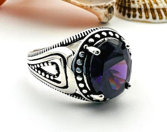 Mens Purple Stone Ring - Etsy