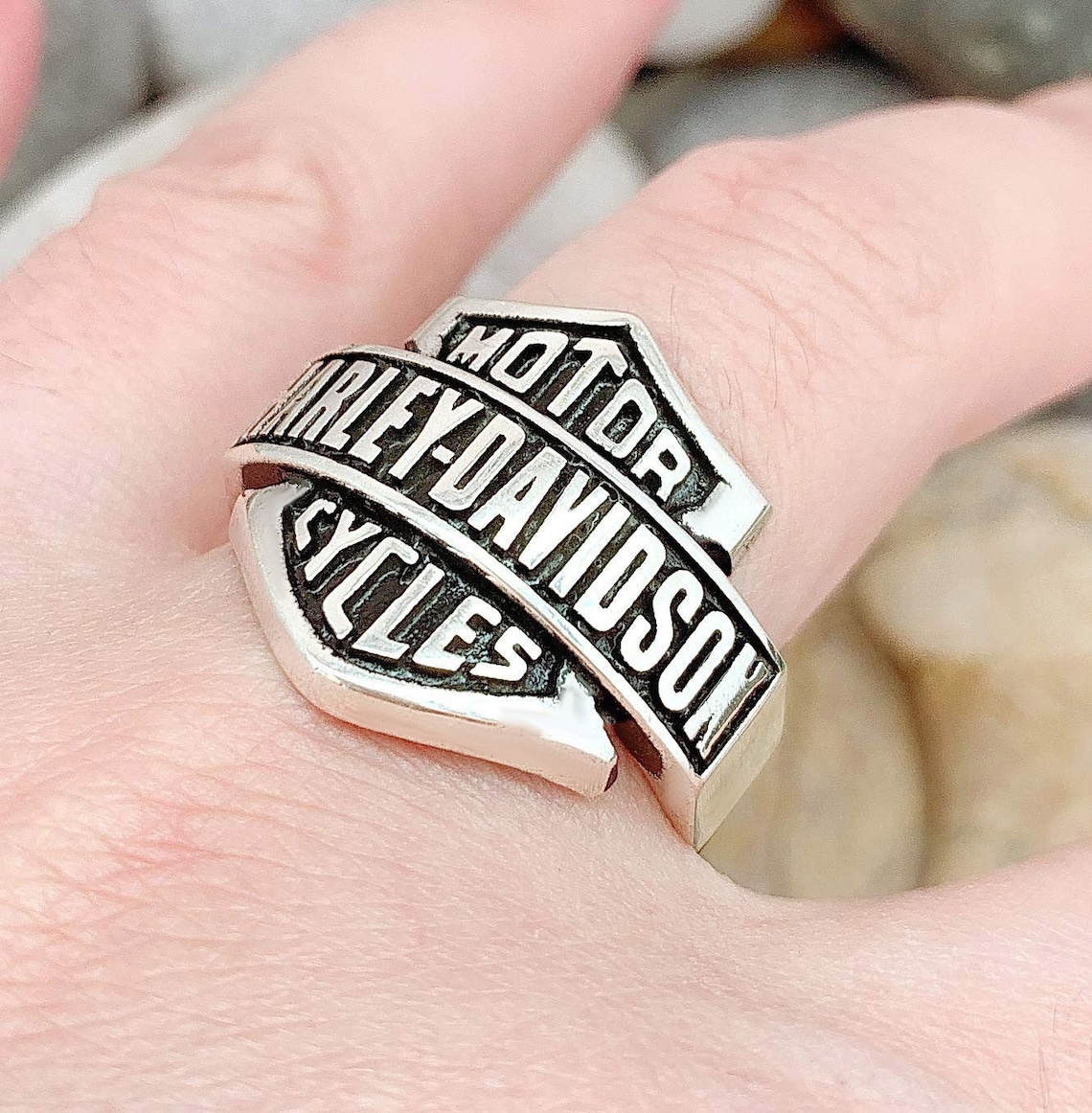 Harley Davidson Ring 925K Sterling Silver Ring Biker Silver - Etsy