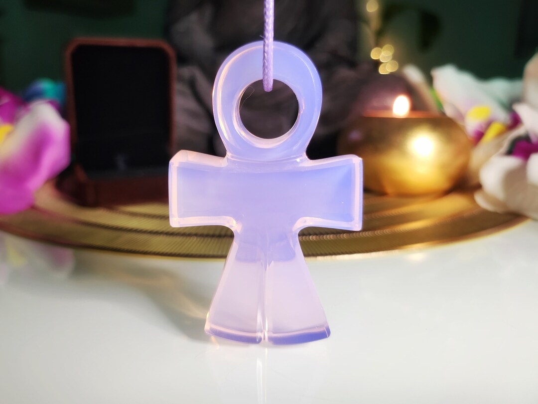 Ankh/anch Angel Aura Pink Andara Crystal Protection Amulet Jesus Christ ...