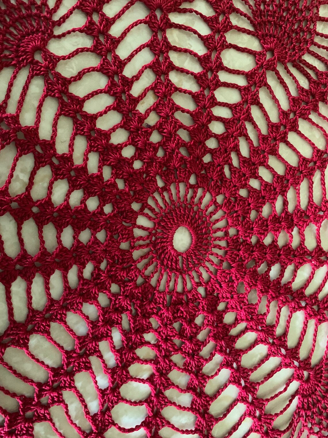 Red Oblong Doily Red Pineapple Doily Linens Dollies Shabby - Etsy