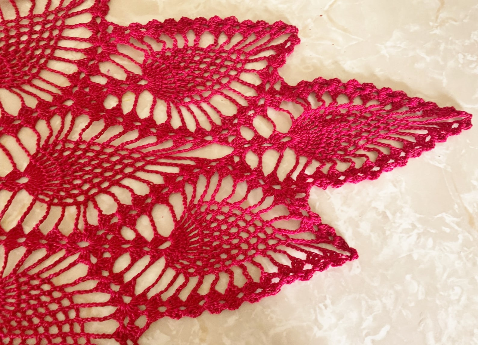 Red Oblong Doily Red Pineapple Doily Linens Dollies Shabby - Etsy