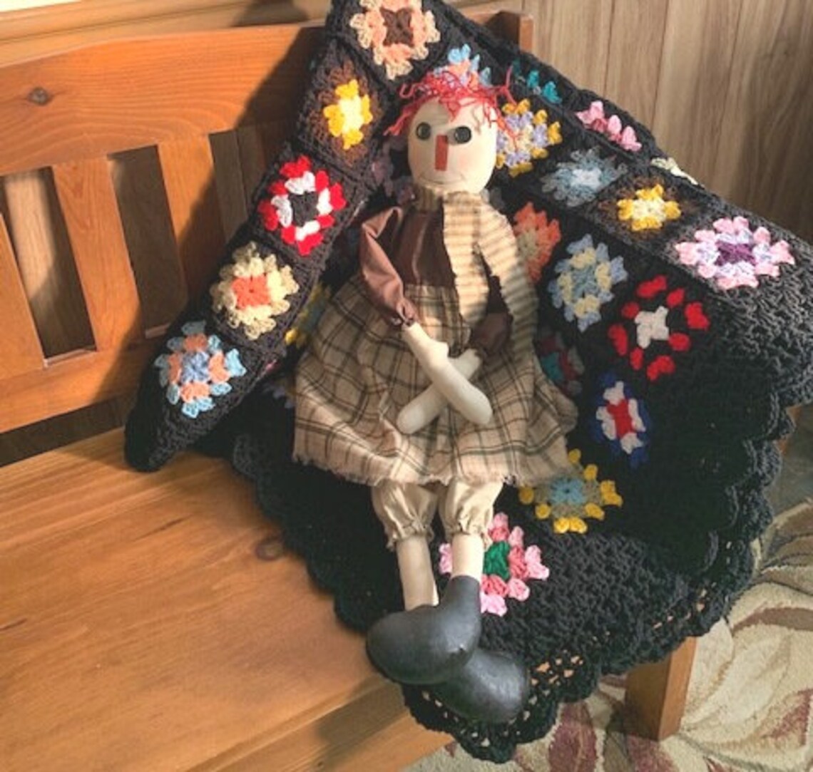 Crochet Black Afghan Handmade Home Decorating Black Afghan | Etsy