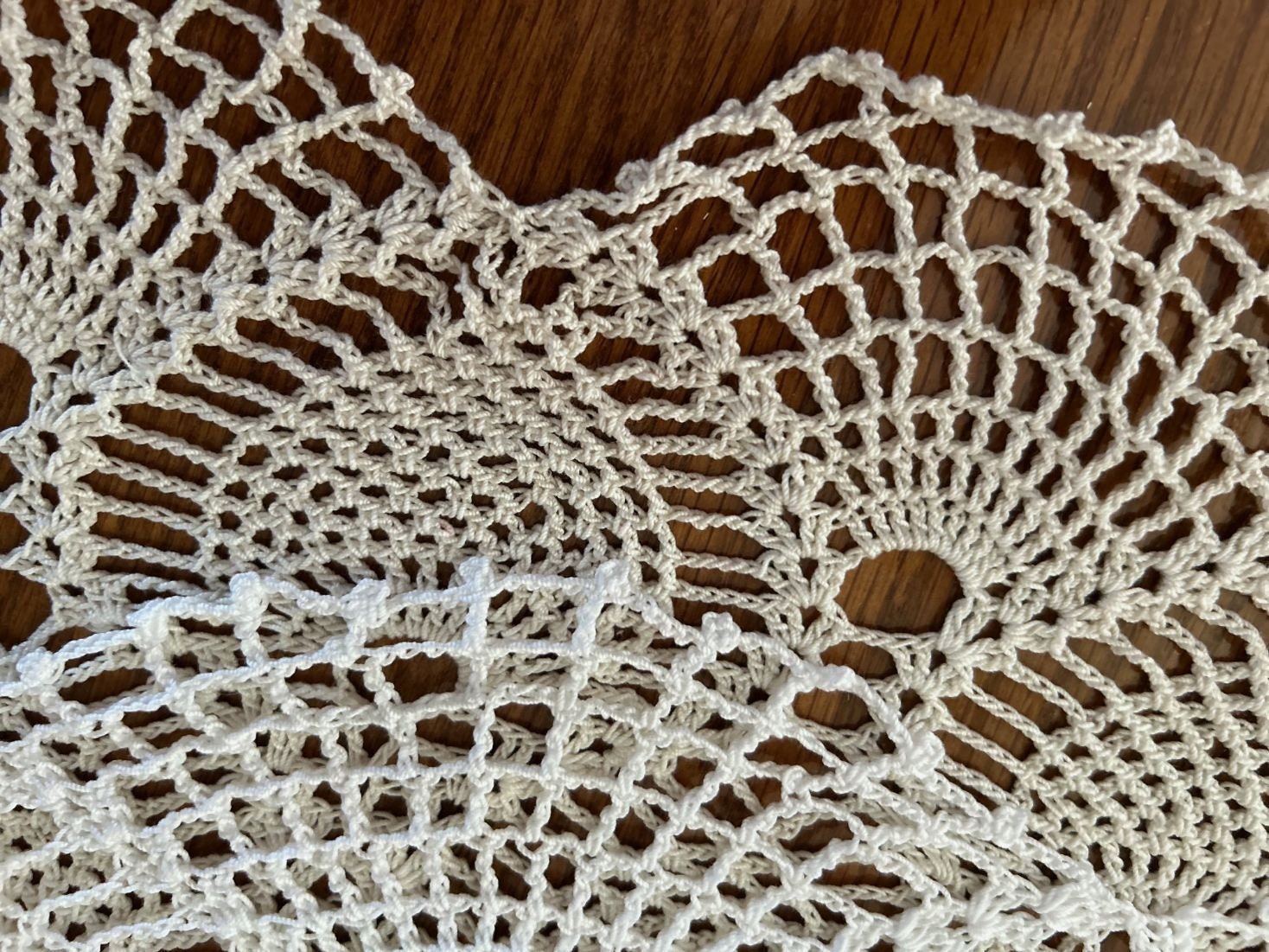 Crochet Pineapple Tablecloth Primitive Shabby Chic Handmade Round ...