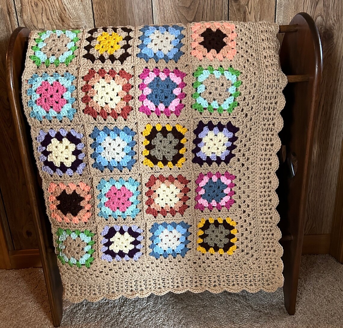 Multi Color Afghan, Bedding, Blankets, Throws, Handmade Handcrafted ...