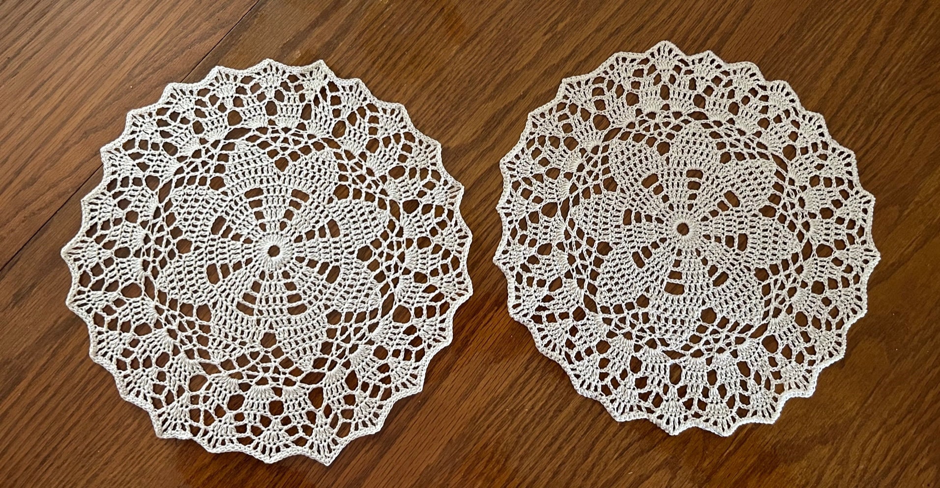 Two Antique White 10 Inch Doilies Small Doilies cotton - Etsy