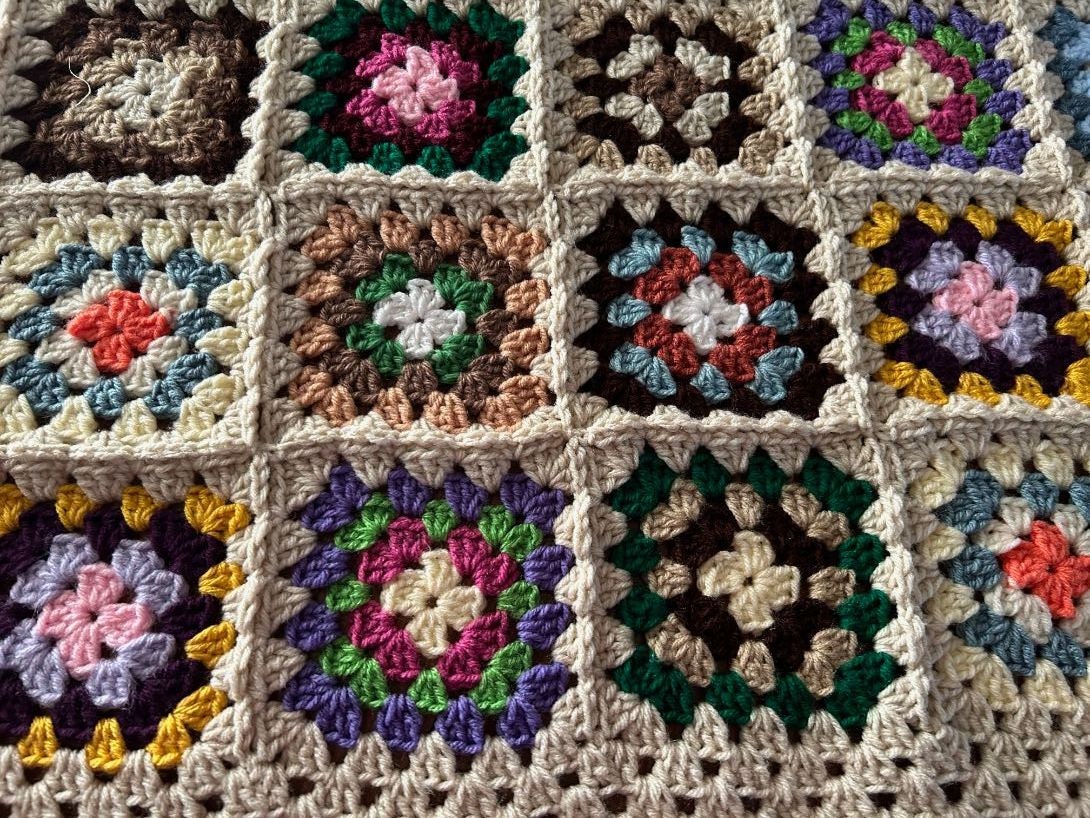 Granny Square Baby Blanket Lap Blanket Crib Throw Multicolor Throw ...