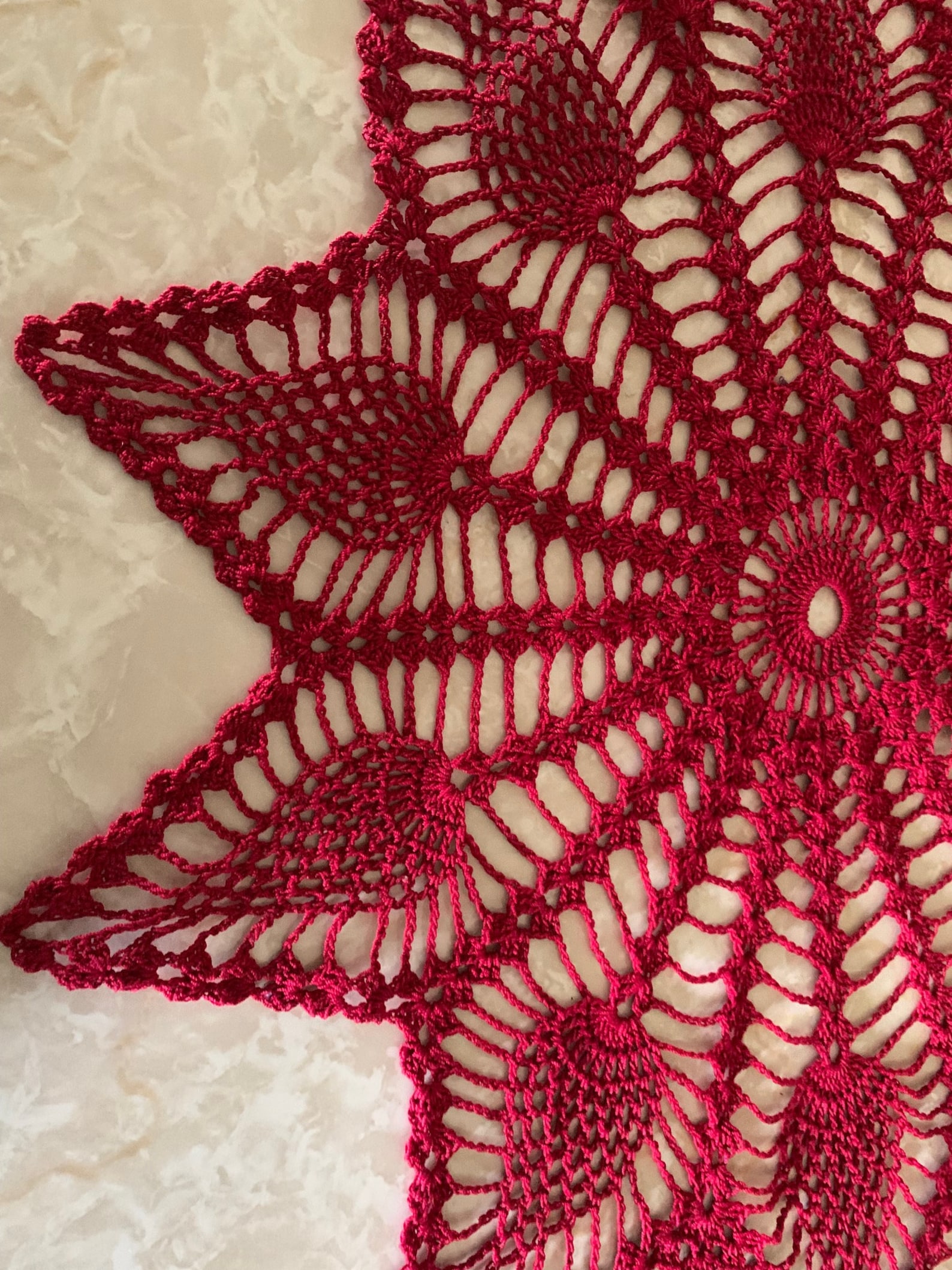 Red Oblong Doily Red Pineapple Doily Linens Dollies Shabby - Etsy