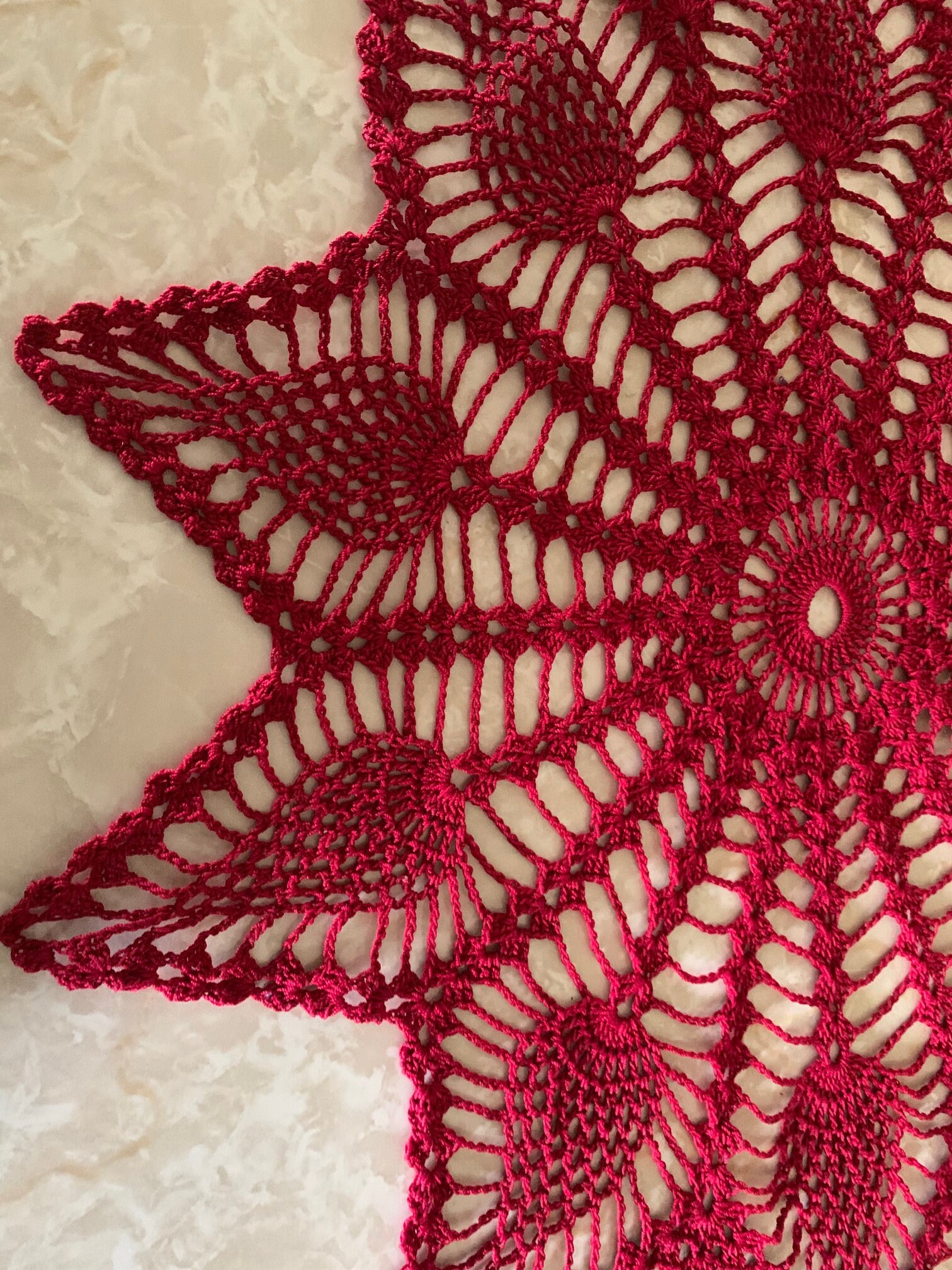 Red Oblong Doily Red Pineapple Doily Linens Dollies Shabby - Etsy