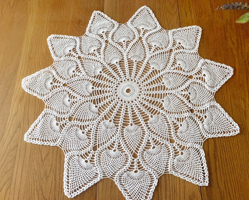 Large White Doily Pineapple Doily Linens Table Covers Lacy - Etsy