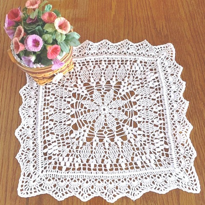 Square Crochet Doily - Etsy