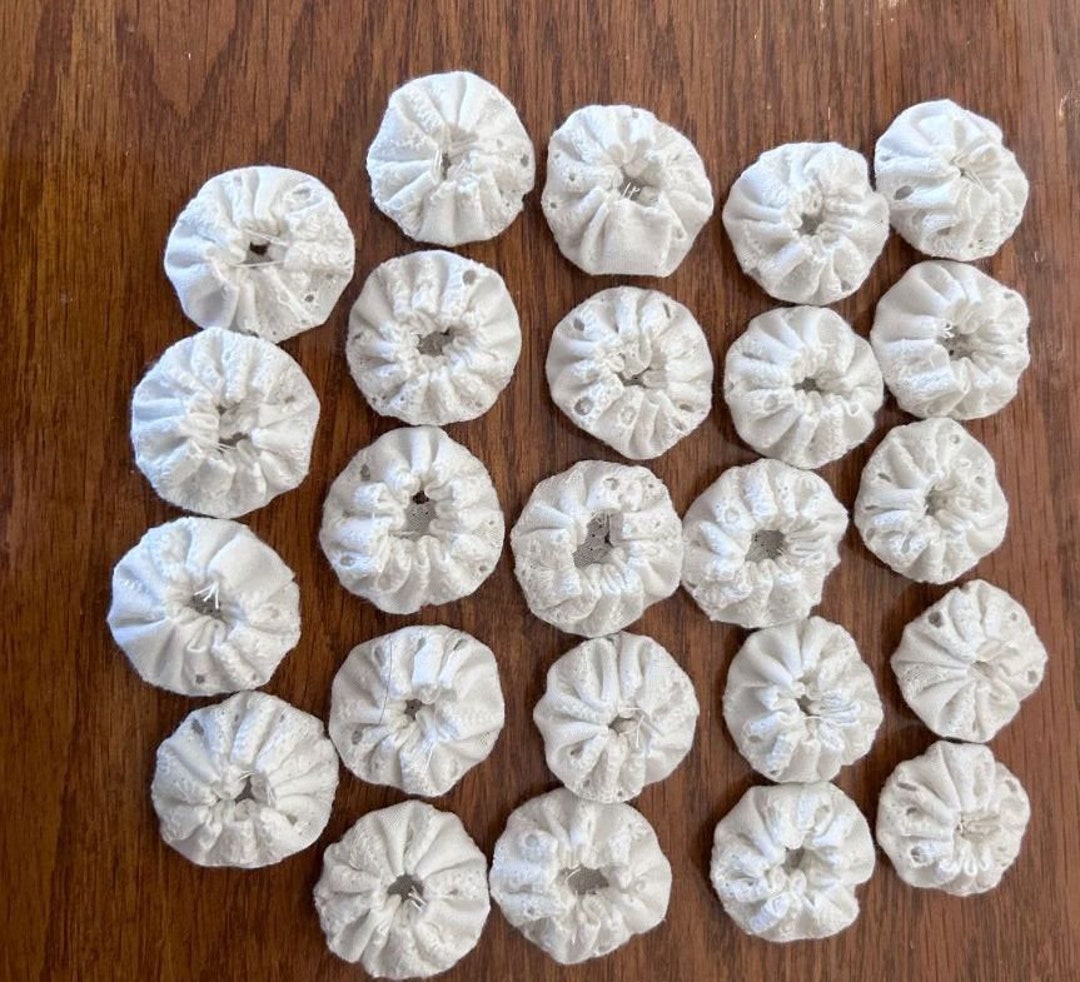 Fabric Eyelet Yo Yos White Yo Yos Handmade Farmhouse Look Shabby Chic ...