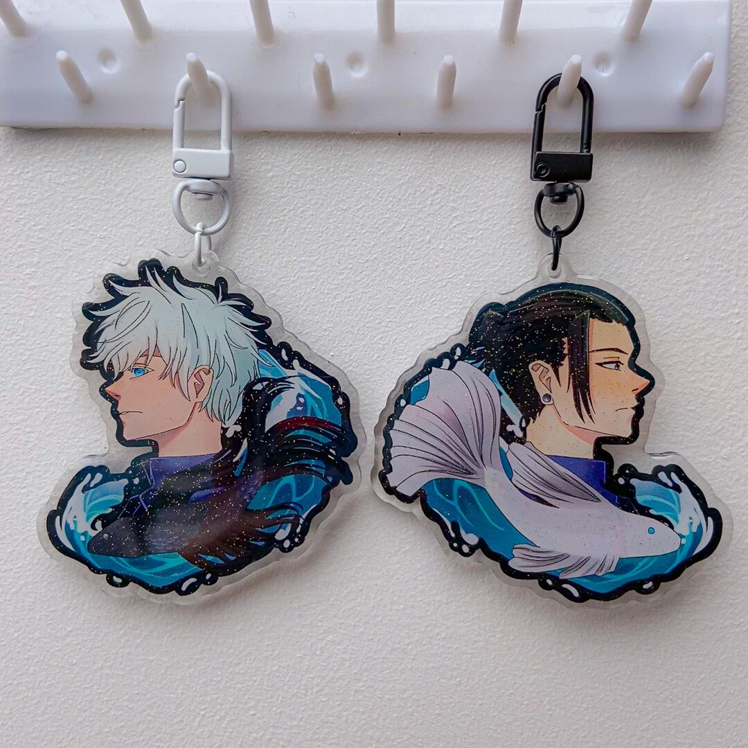 Jujutsu Kaisen Gojo & Geto Betta Fish Glitter Epoxy Keychain - Etsy