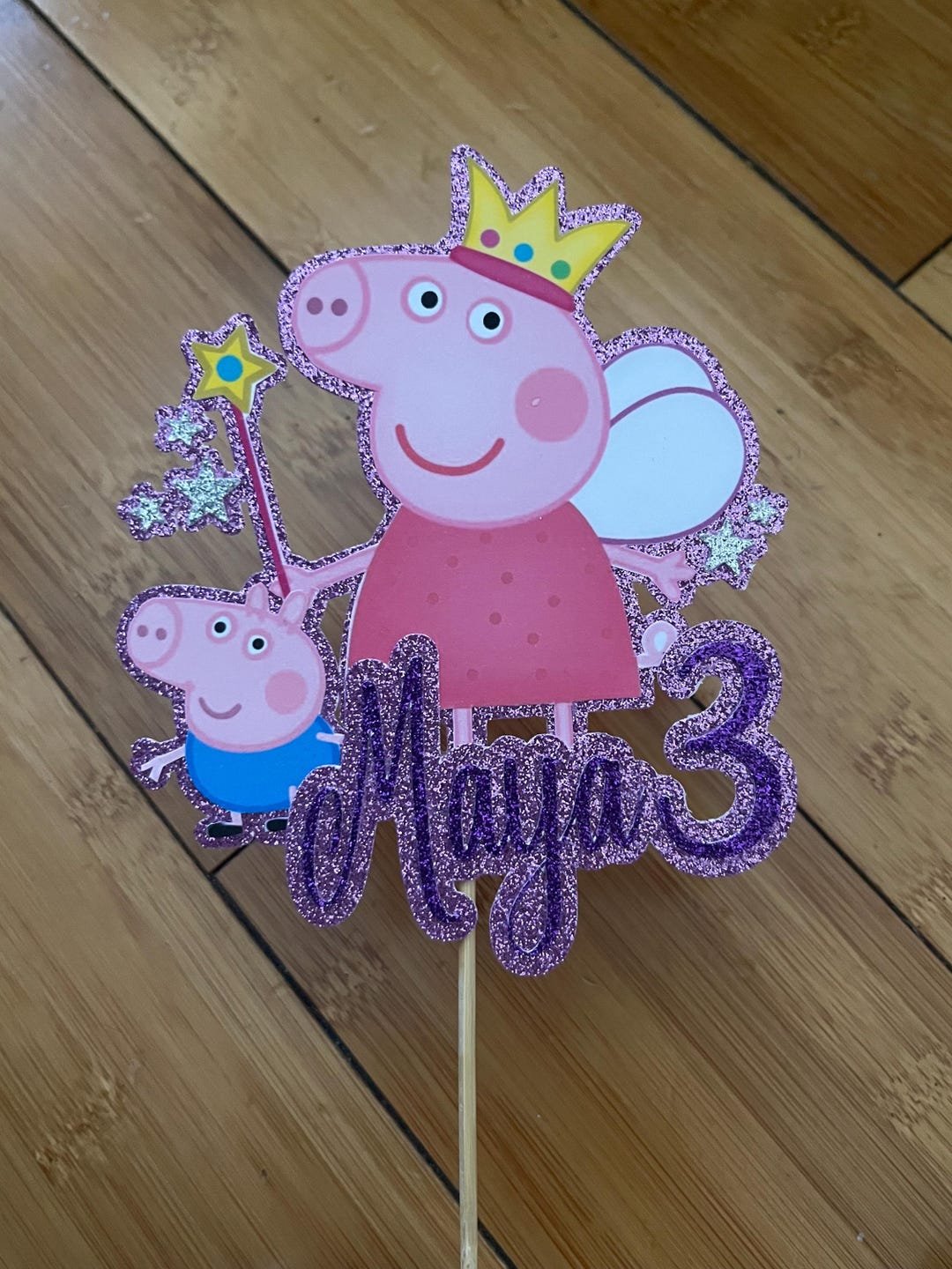 Peppa Pig Cake and Cupcake Topper Set - Etsy