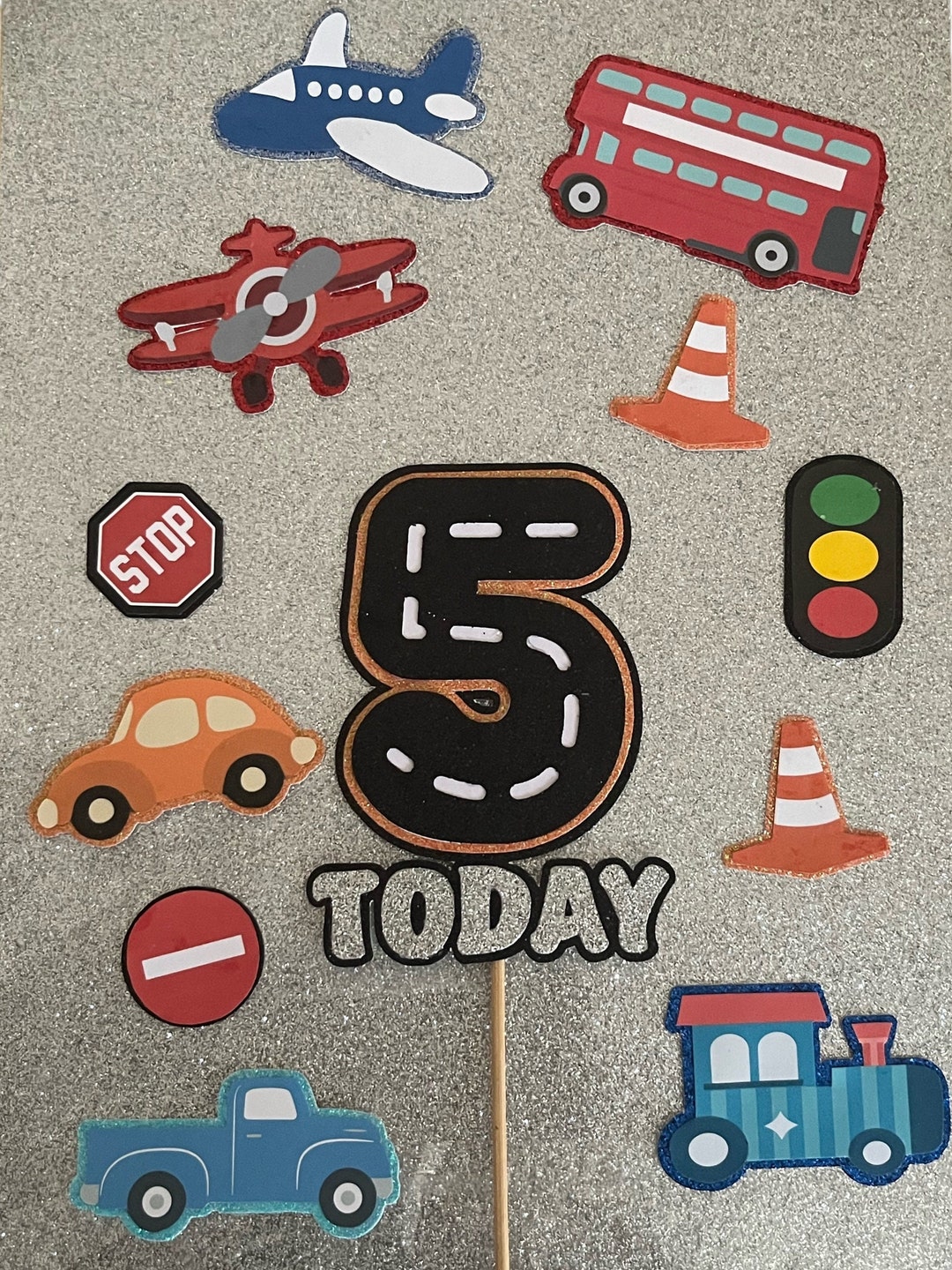 Transport Theme Cake Topper Set - Etsy