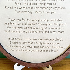 Mother's Day Poem Plaque, Gifts for Mom, Mother's Day Gift Idea, Wooden ...