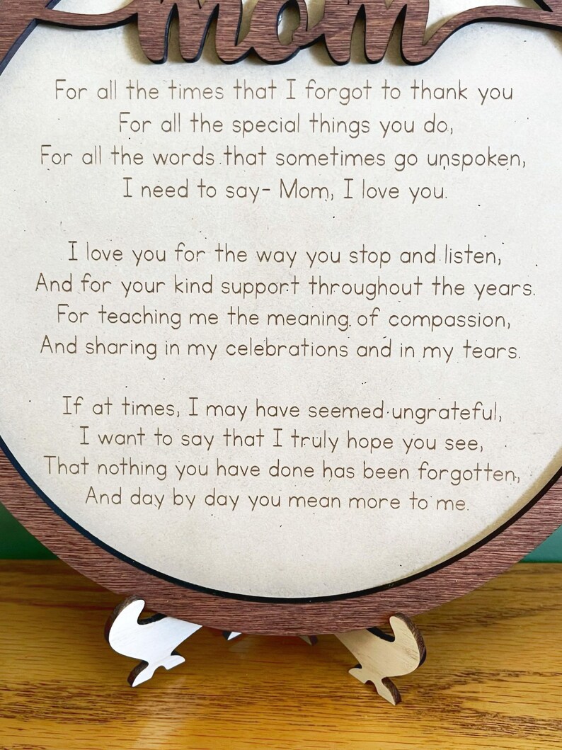 Mother's Day Poem Plaque Gifts for Mom Mother's Day - Etsy