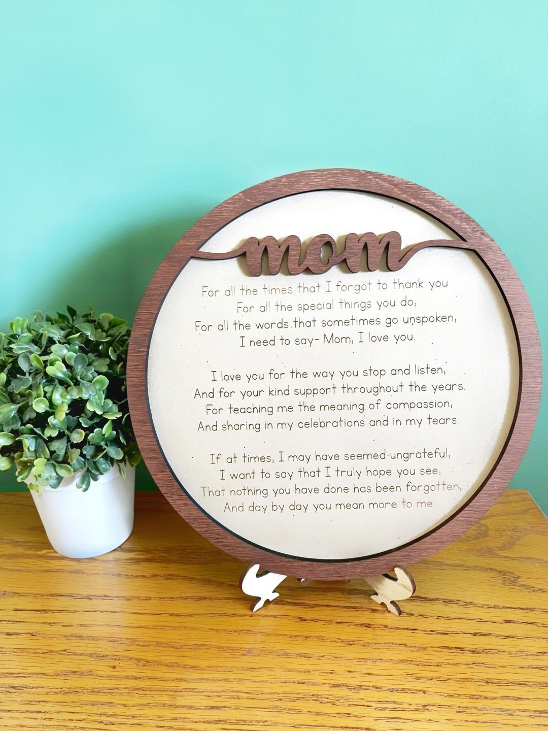 Mother's Day Poem Plaque, Gifts for Mom, Mother's Day Gift Idea, Wooden ...