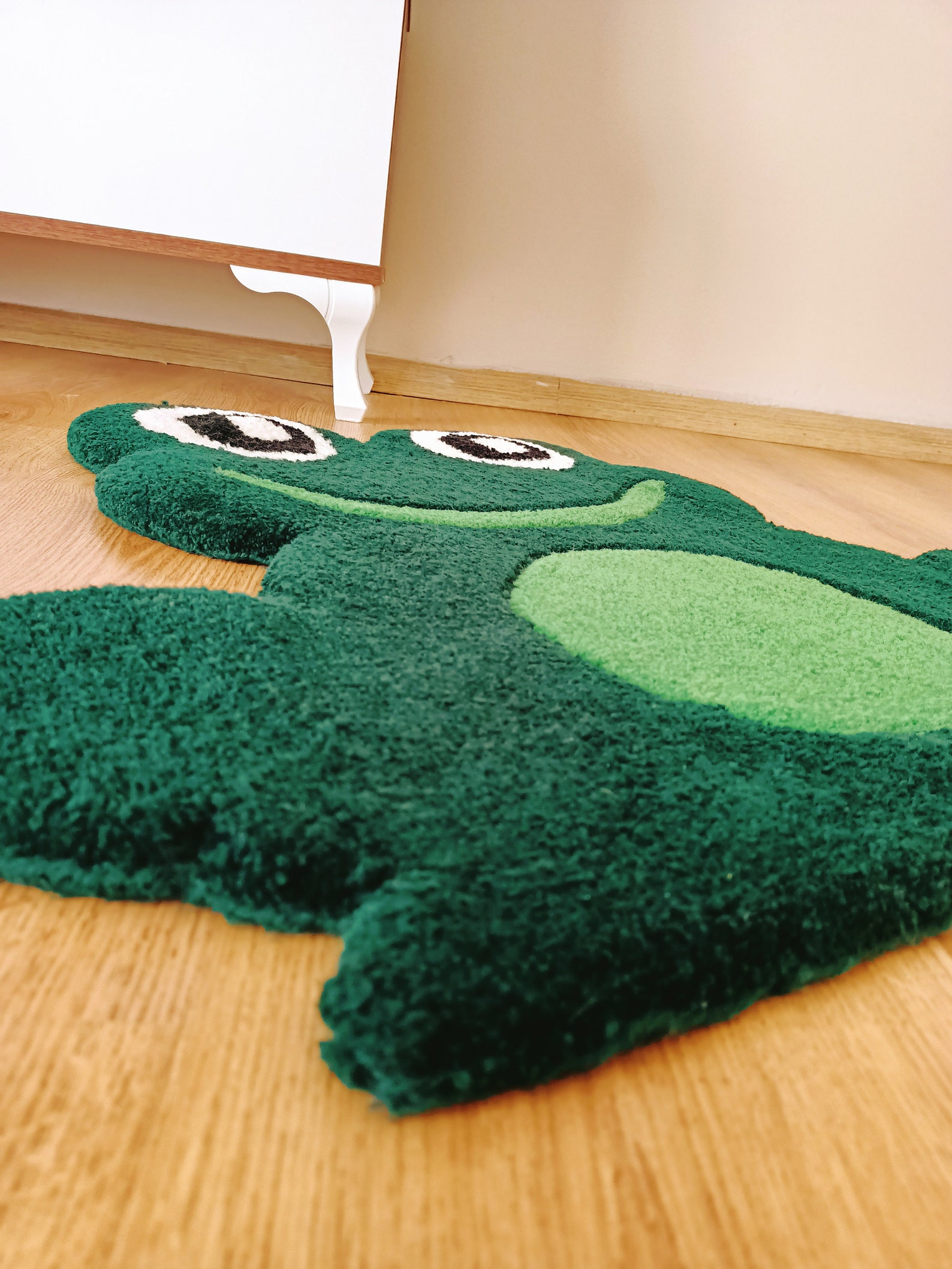 Green Frog Tufting Rug, Smiling Face Funky Children's Room Decor - Etsy