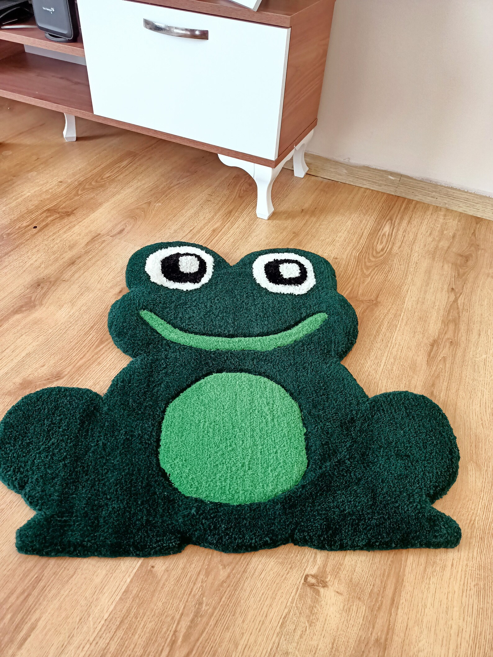 Green Frog Tufting Rug, Smiling Face Funky Children's Room Decor - Etsy