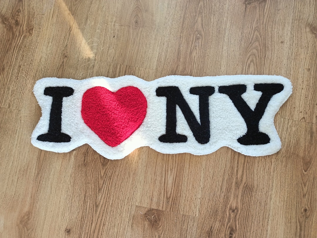I Love NY Red Heart Tufted Wall and Floor Personalized Rug If - Etsy