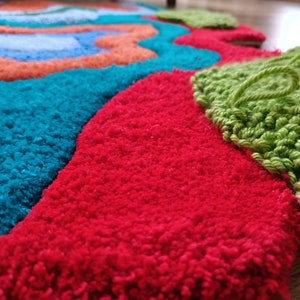 Irregular Multicolor Abstract 100% Hand Tufted Rug, Modern Art Unique ...