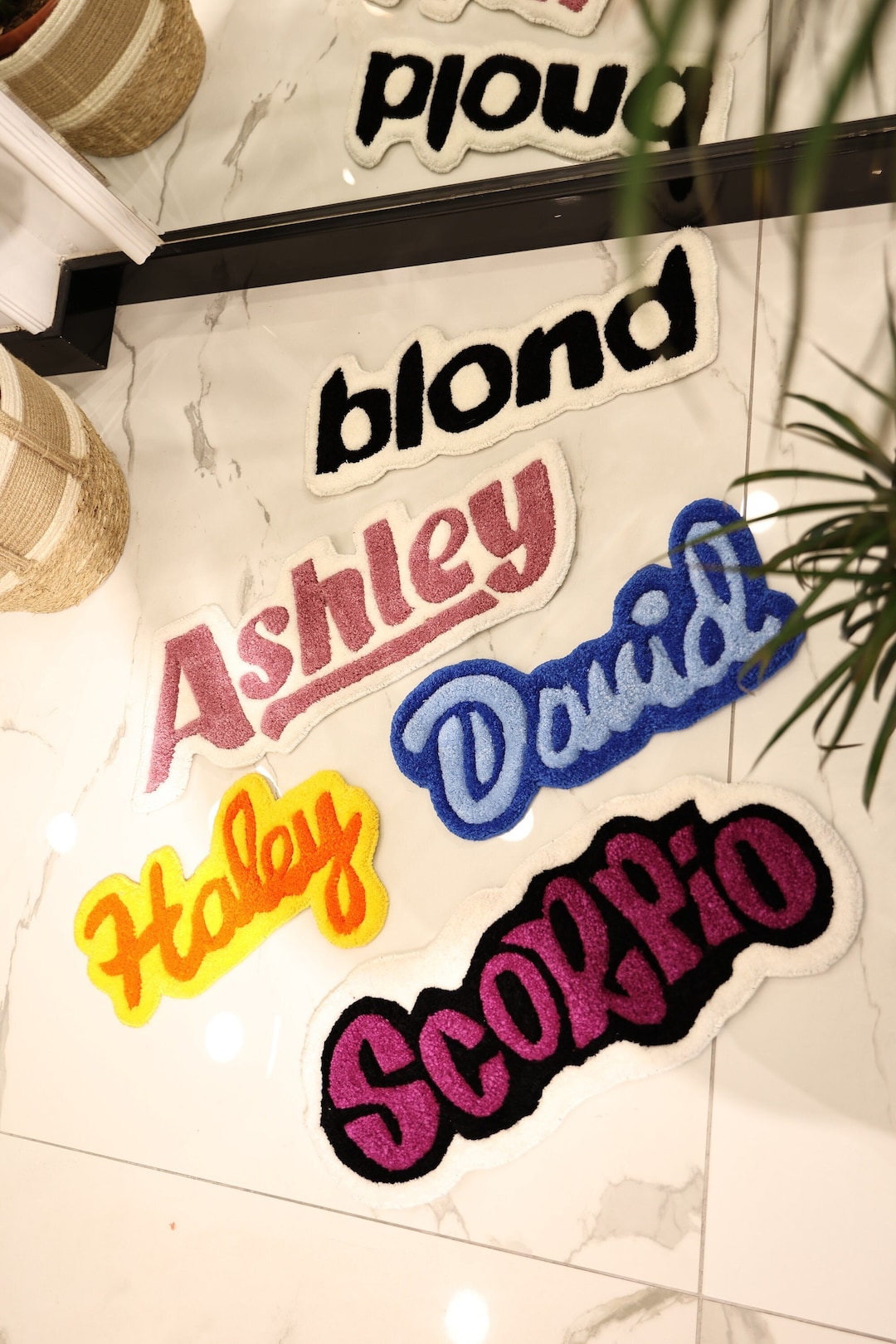 Custom Sign Name Tufted Rug, Custom Beauty Salon Logo, Aesthetic Home ...